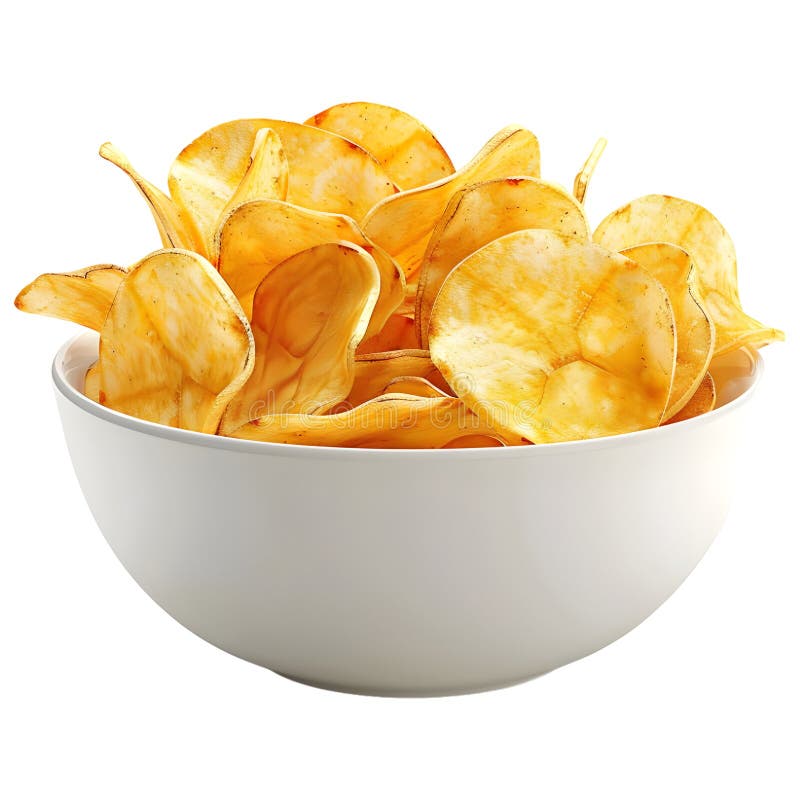 3D Rendering of a Fried Chips in a Bowl on Transparent Background - Ai ...