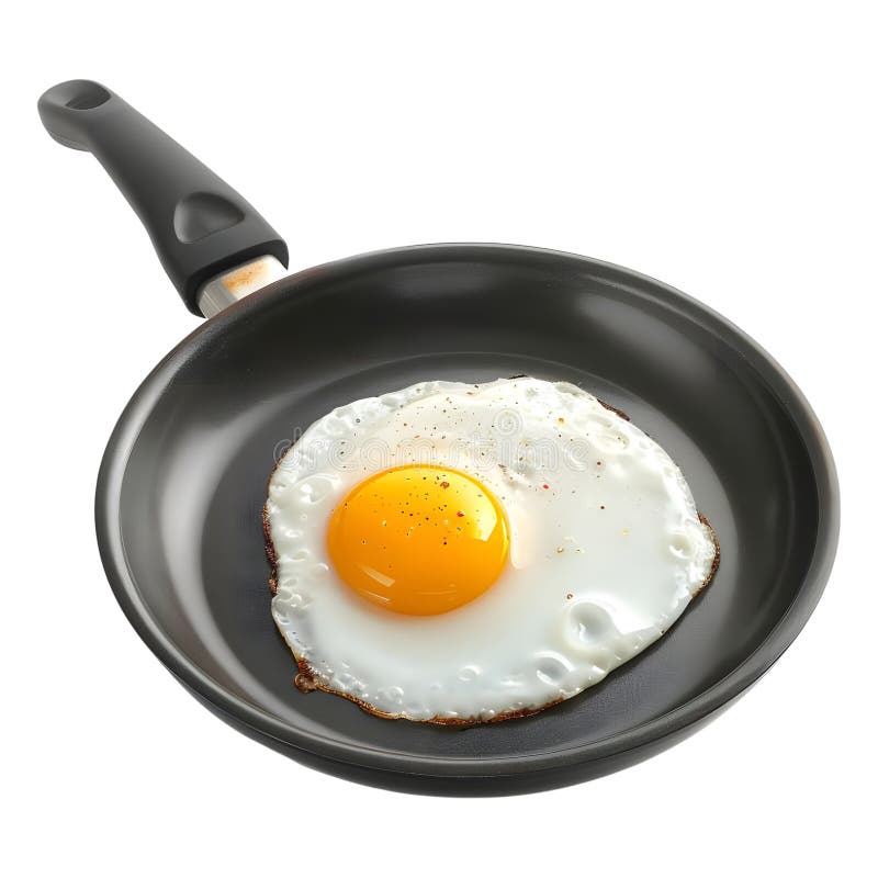 3D Rendering of a Fried Egg in a Pan on Transparent Background - Ai ...