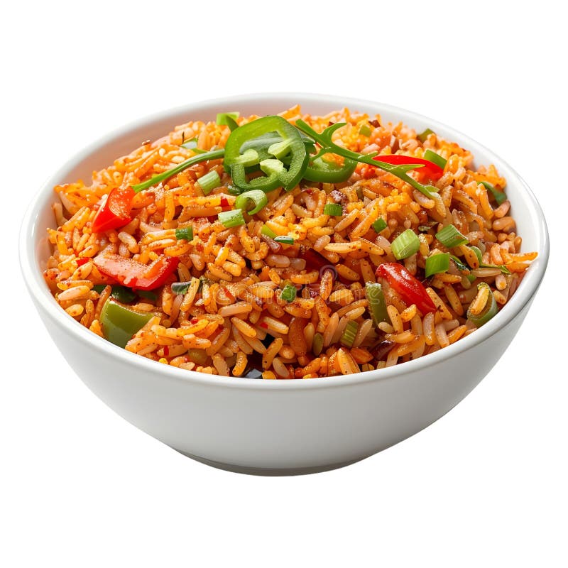 3D Rendering of a Fried Rice in a Plate or Bowl on Transparent ...