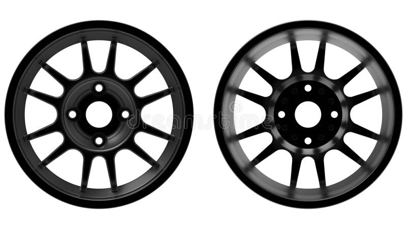 3D Rendering - Front And Back View Of A Car Wheel Stock Illustration ...