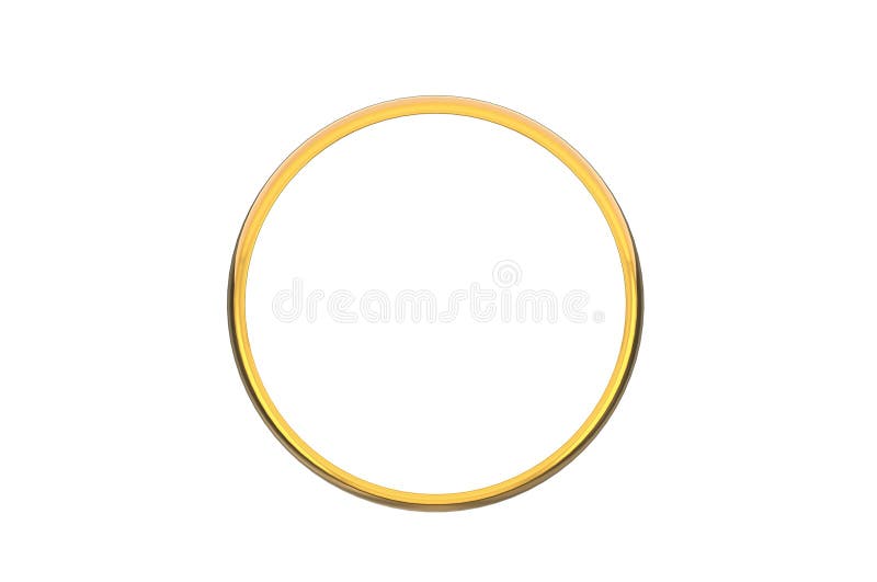 3D Rendering Front View Golden Ring Isolated on White Bakcground Stock ...