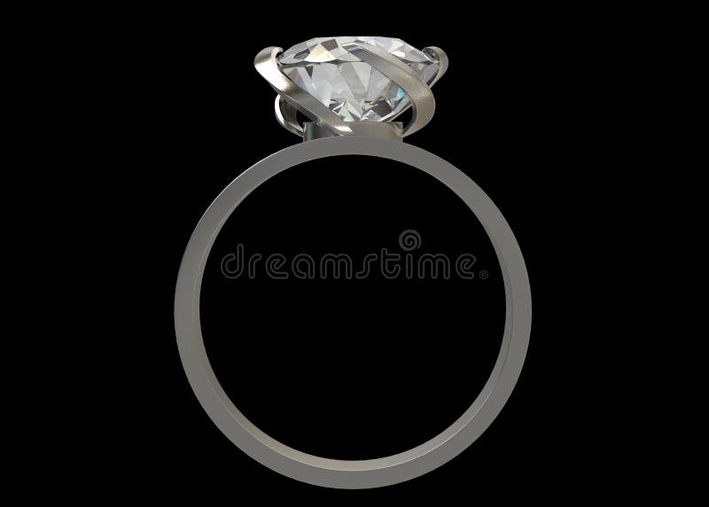 3d Rendering. Front View Of Luxury Design Diamond Ring On Dark ...