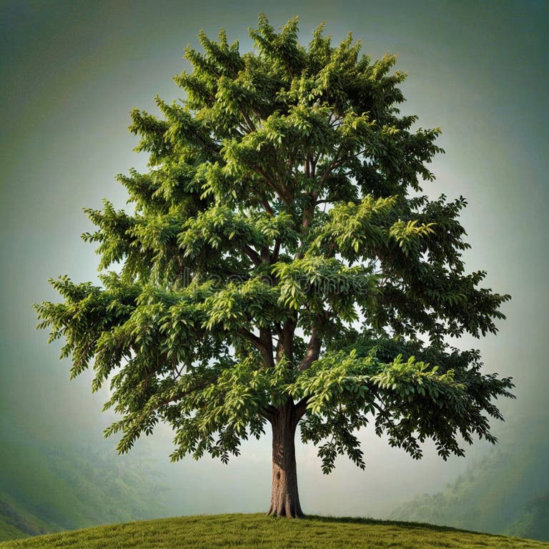 3D Rendering of a Full, Lush Tree Stock Illustration - Illustration of ...