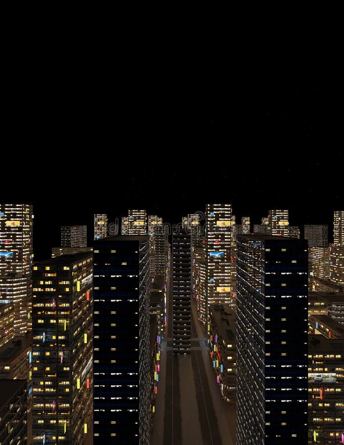 3D Rendering of the Future City Scenery Stock Illustration ...