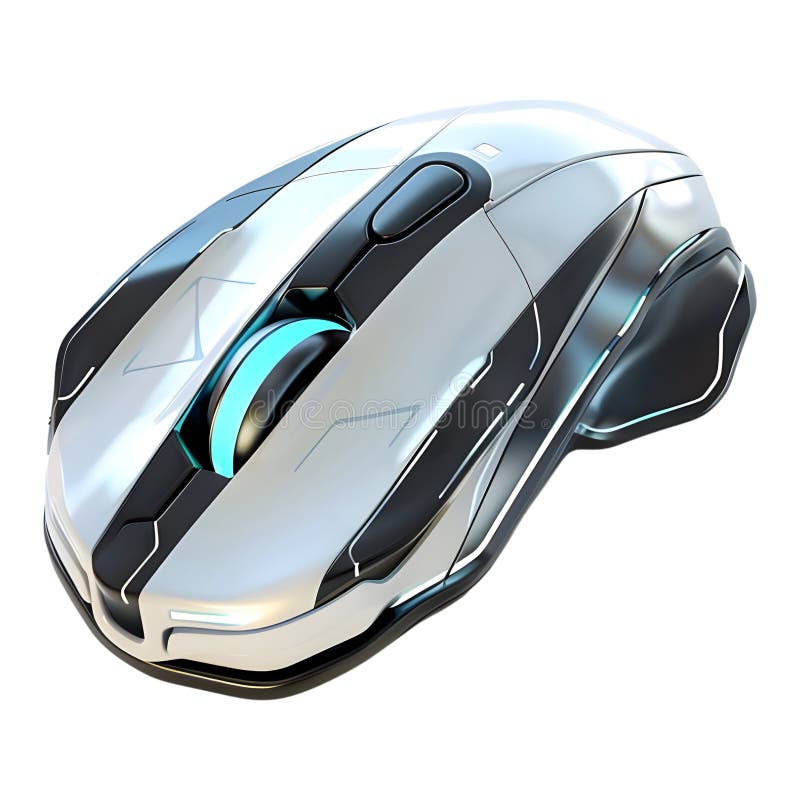 3D Rendering of a Futuristic Computer Mouse on Transparent Background ...