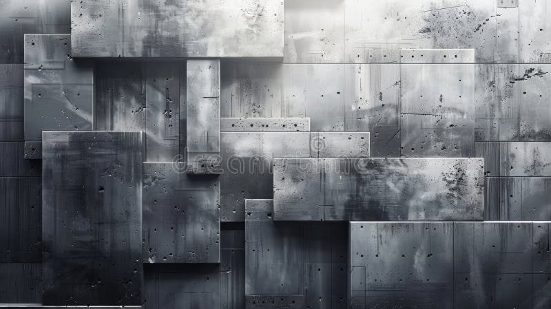 3D Rendering of a Futuristic Metal Wall with Rivets Stock Illustration ...