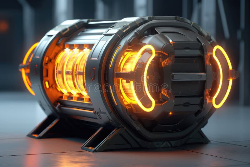 3d Rendering of a Futuristic Nuclear Battery Design Stock Illustration ...