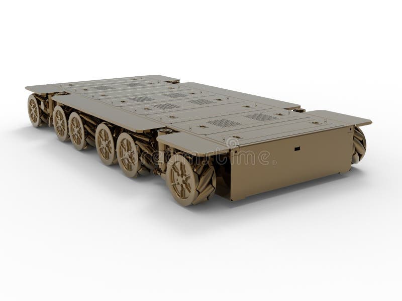 3D Rendering - Futuristic Platform with Wheels Stock Illustration ...