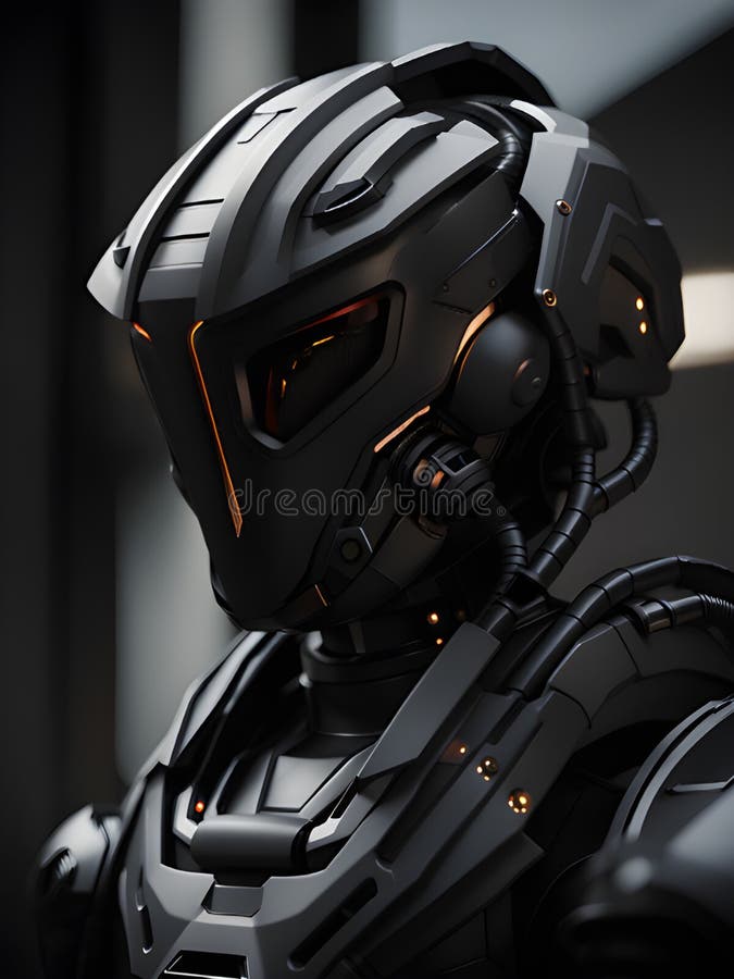 3d Rendering of a Futuristic Robot in a Dark Background Stock ...