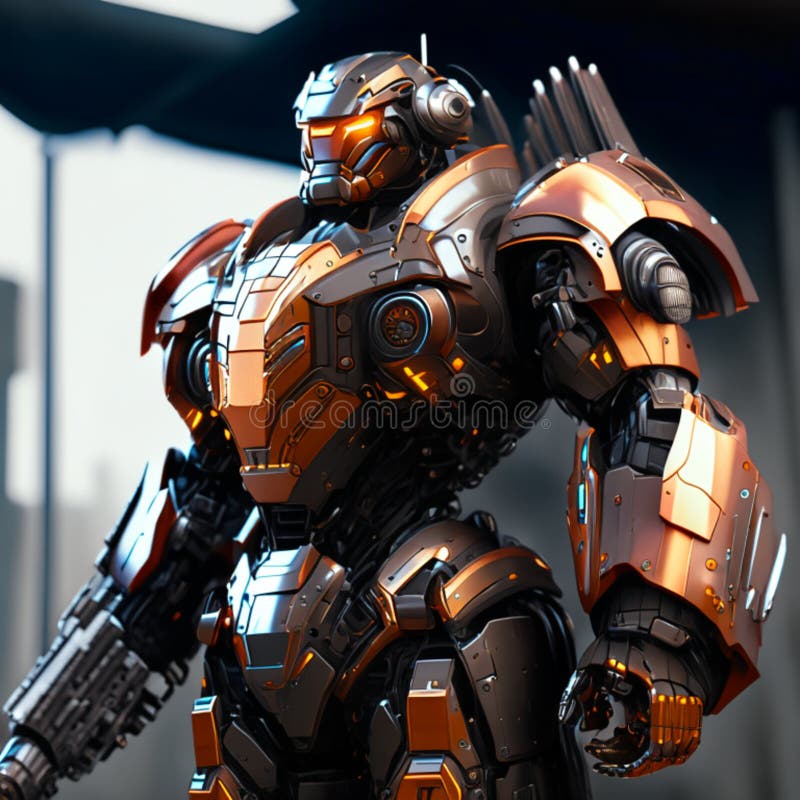 3D Rendering of a Futuristic Robot. the Robot is a Future Technology ...