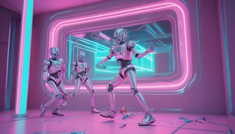 Two Futuristic Robots Battle, Exchanging Blows with Their Mechanical ... Two Futuristic Robots Battle, Exchanging Blows with Their Mechanical ...