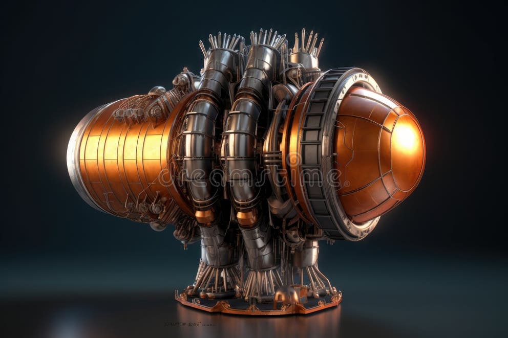 3d Rendering of a Futuristic Rocket Engine Design Stock Illustration ...