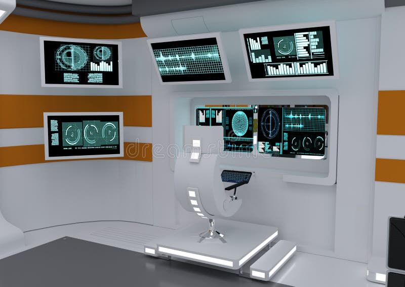Futuristic Space Command Center Interior Stock Illustrations – 106 ...