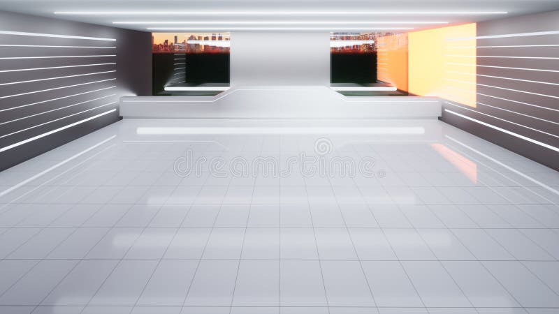 3d Rendering of Futuristic Showroom for Background. Stock Illustration ...
