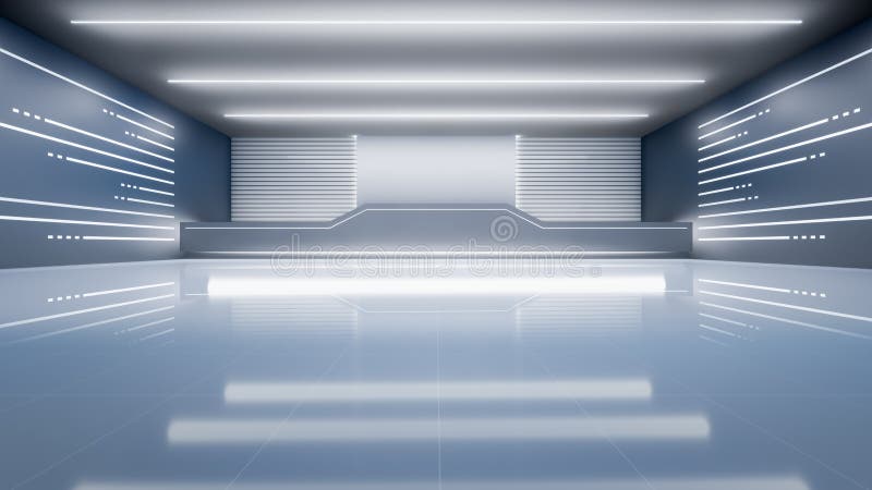 3d Rendering of Futuristic Showroom for Background. Stock Illustration ...