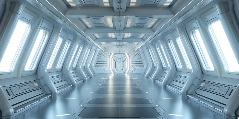 D Rendering of a Futuristic Spaceship Laboratory with an Unoccupied ...