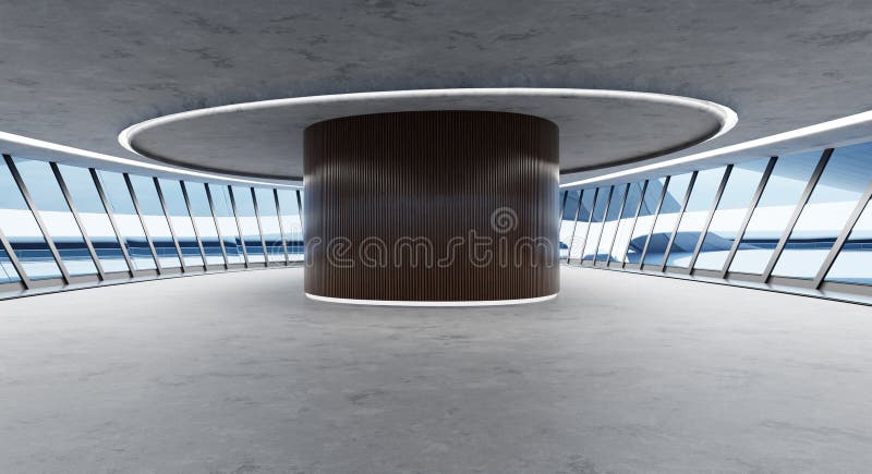 3D Rendering Futuristic Streamlined Interior Space Design Stock ...