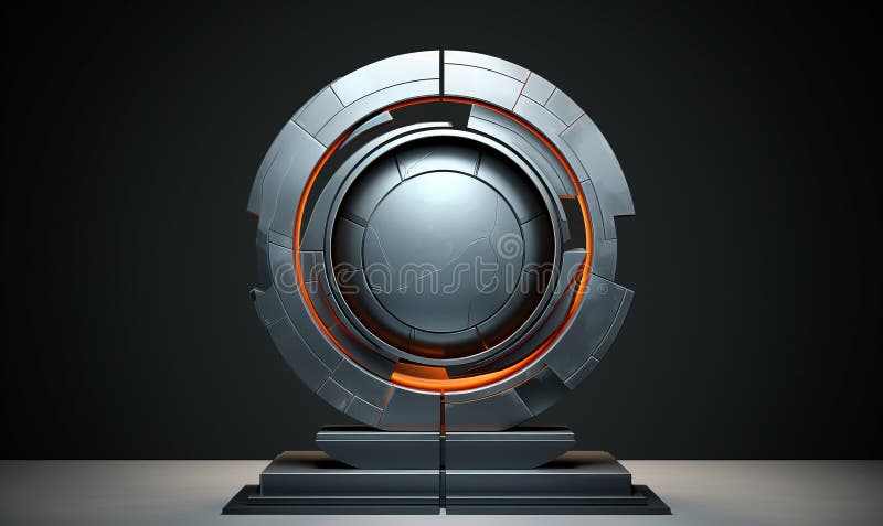 3d Rendering of a Futuristic Trophy on a Black Background Stock ...