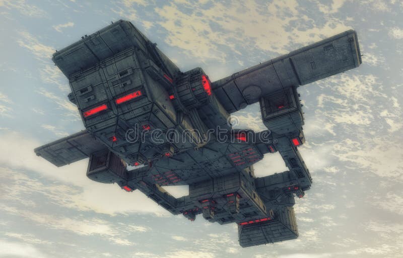 Futuristic Unidentified Flying Object Stock Illustration - Illustration ...