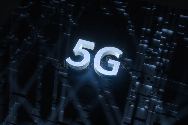3d Rendering, 5g Font and Circuit Background Stock Illustration ...