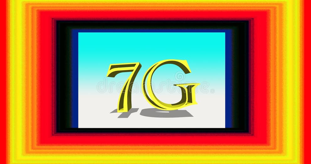 3D Rendering 7G Network. 7G Network Icon Stock Illustration ...