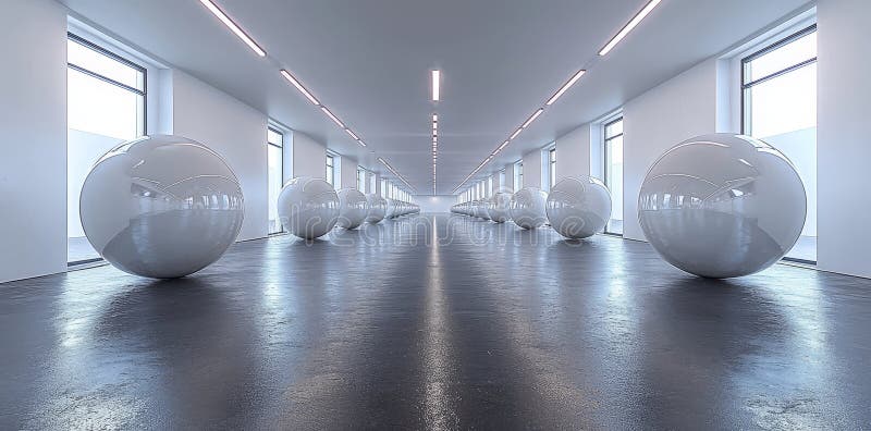 A 3D Rendering of a Gallery Room Presented in a 360 VR Spherical Format ...