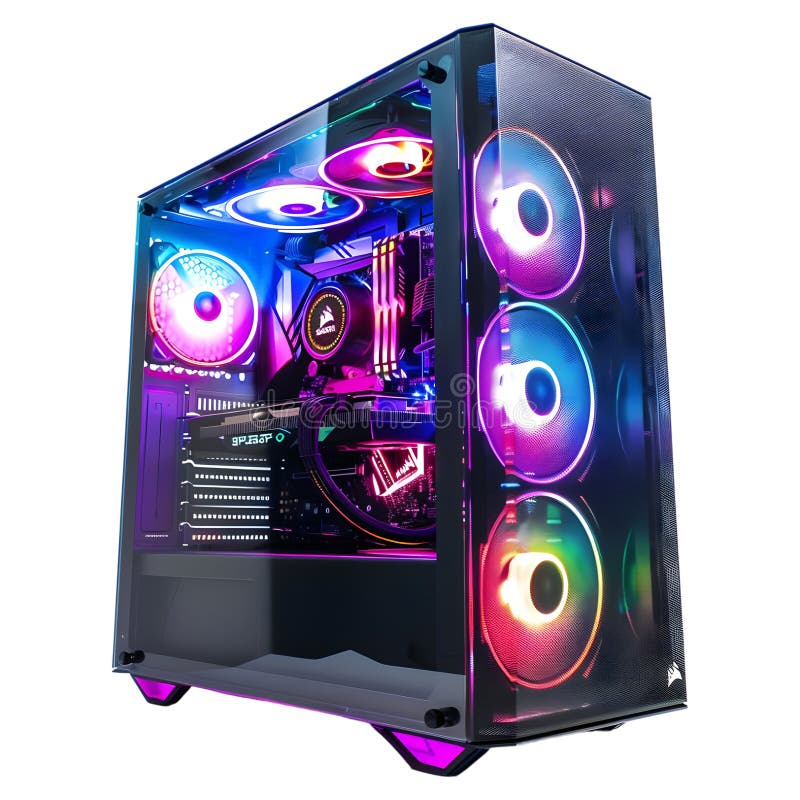 3D Rendering of a Gaming Pc on Transparent Background - Ai Generated ...