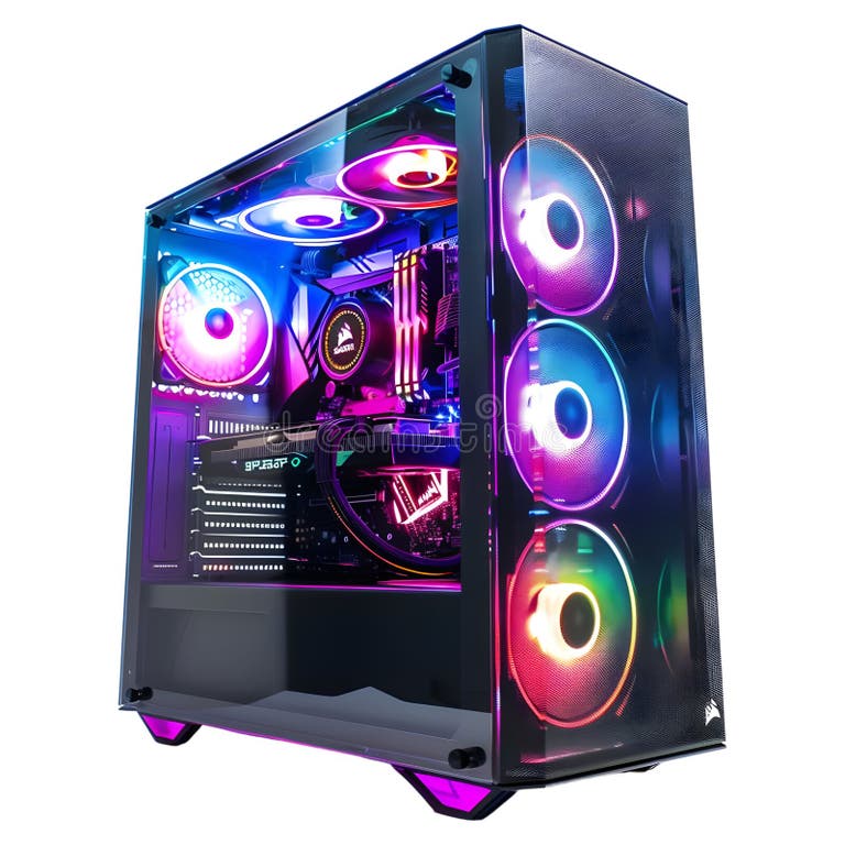 3D Rendering of a Gaming Pc on Transparent Background - Ai Generated ...