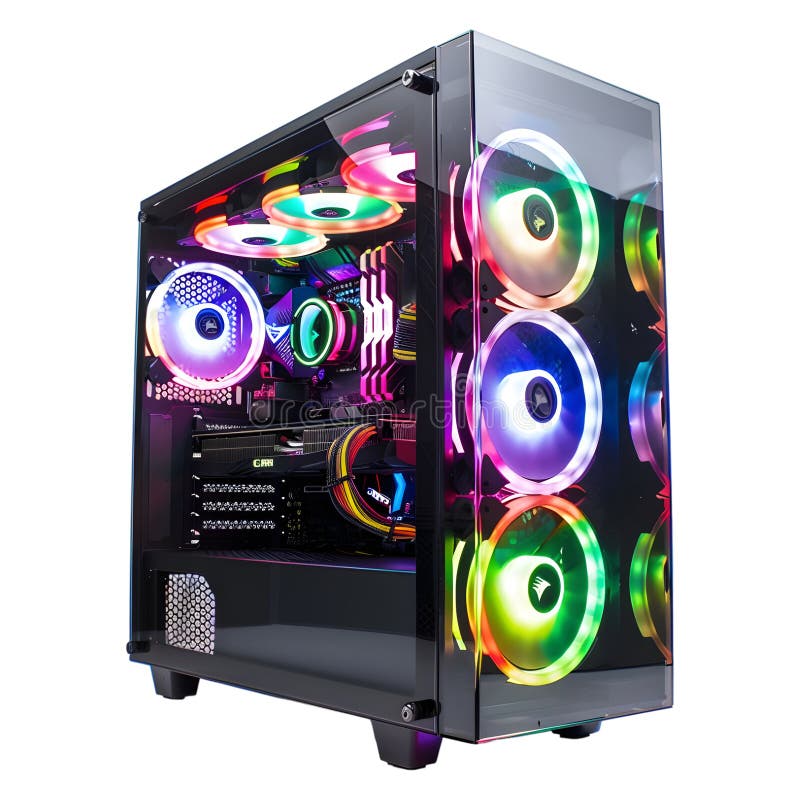3D Rendering of a Gaming Pc on Transparent Background - Ai Generated ...
