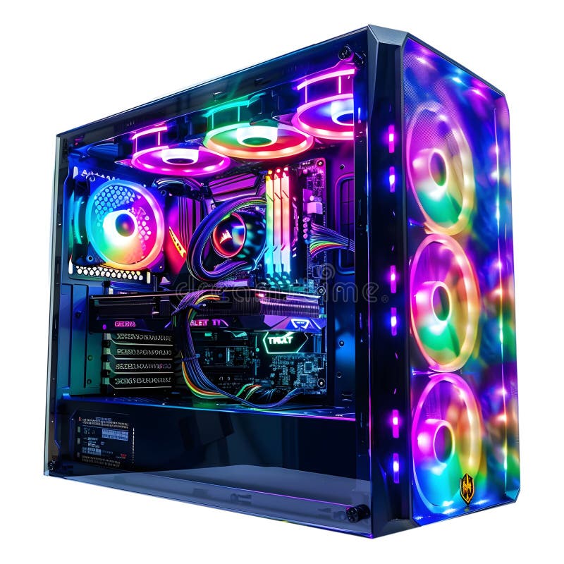 3D Rendering of a Gaming Pc on Transparent Background - Ai Generated ...