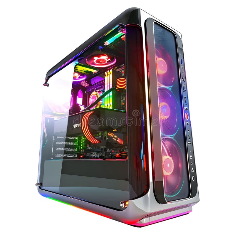 3D Rendering of a Gaming Pc on Transparent Background - Ai Generated ...