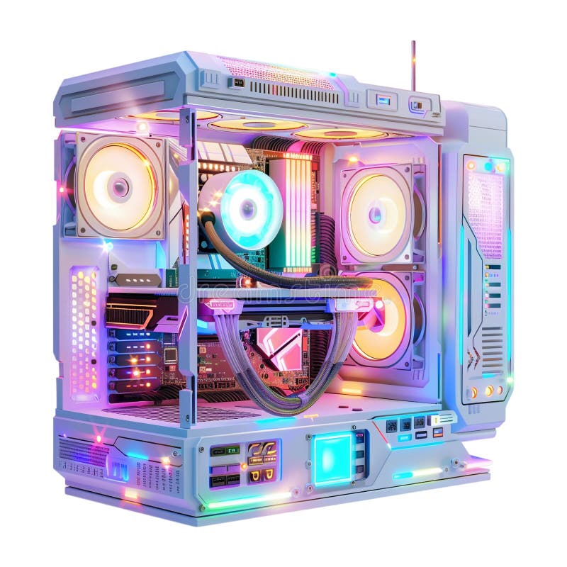 3D Rendering of a Gaming PC on Transparent Background - Ai Generated ...