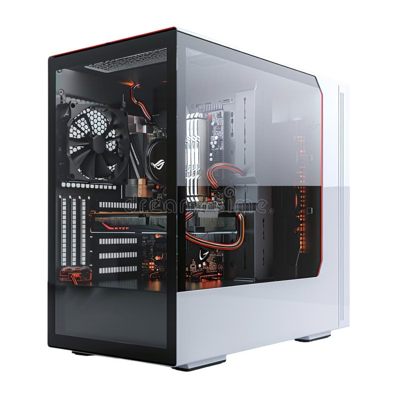 3D Rendering of a Gaming PC on Transparent Background - Ai Generated ...