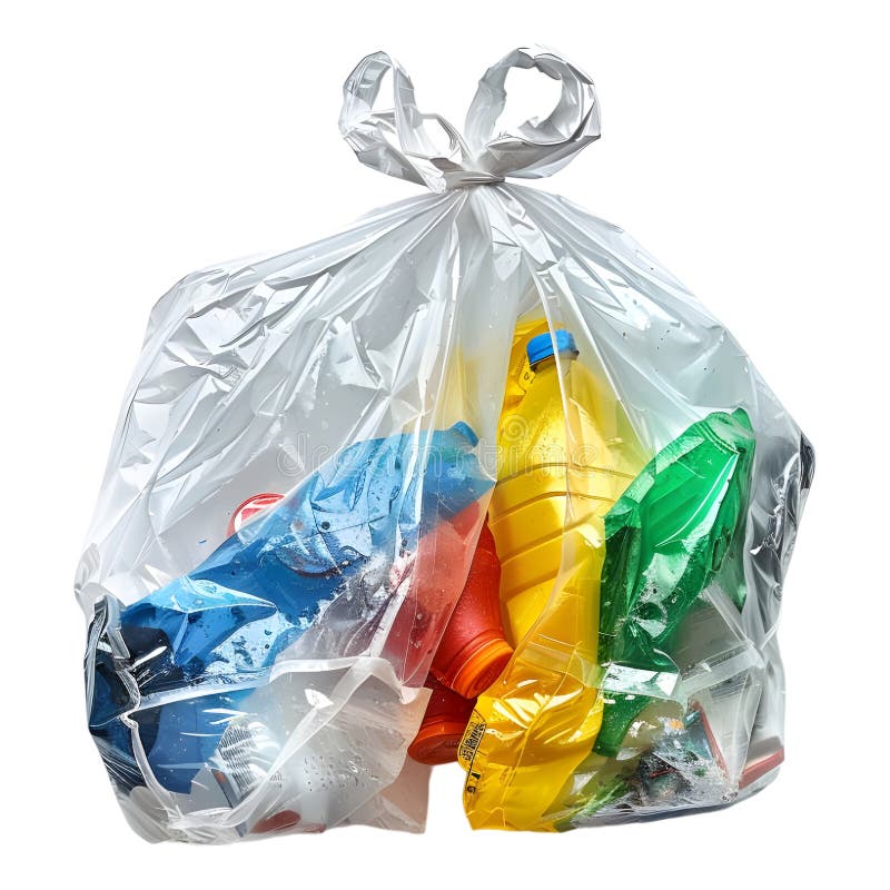 3D Rendering of a Garbage in a Plastic on Transparent Background - Ai ...