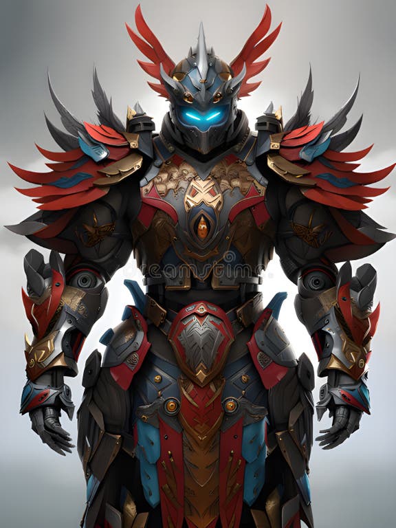 A 3d Rendering of a Garuda Warrior with Wings Stock Illustration - Illustration of power ...