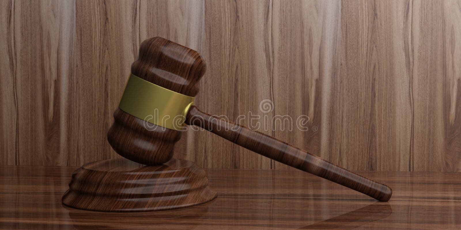 3D Rendering of Gavel and Scales of Justice Stock Illustration ...
