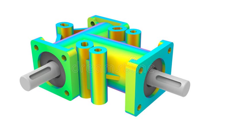3D Rendering - Gear Box Casing Finite Element Analysis Stock ... 3D Rendering - Gear Box Casing Finite Element Analysis Stock ...