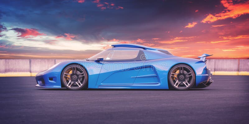 3D Rendering of a Generic Car Stock Illustration - Illustration of ...