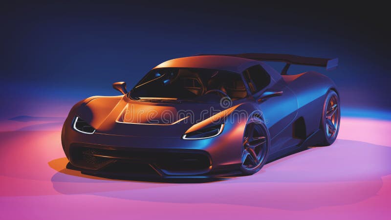 3D Rendering of a Generic Car Stock Illustration - Illustration of ...