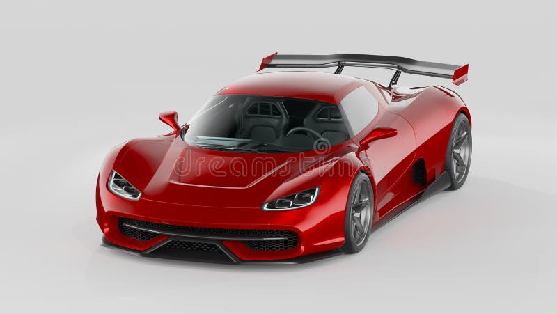 3D Rendering of a Generic Car Stock Illustration - Illustration of ...