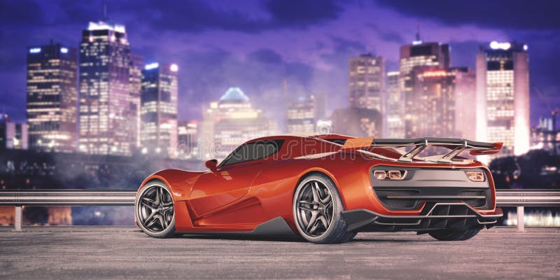 3D Rendering of a Generic Car Stock Illustration - Illustration of ...