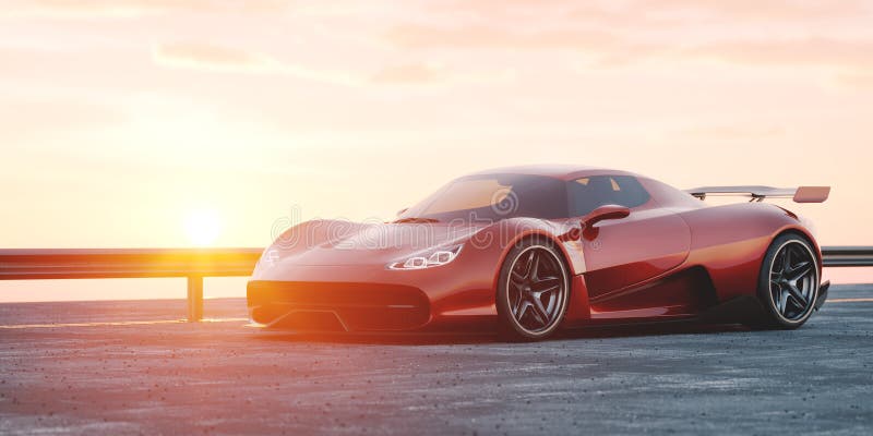 3D Rendering of a Generic Car Stock Illustration - Illustration of four ...