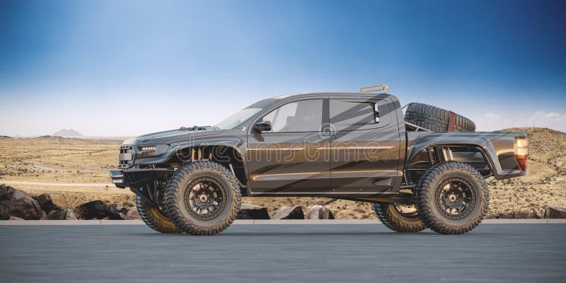 3D Rendering Generic Concept Car Stock Illustration - Illustration of ...