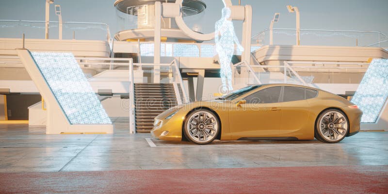 3D Rendering Generic Concept Car Stock Illustration - Illustration of ...