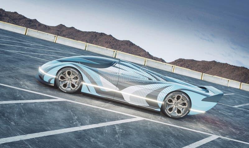 3D Rendering Generic Concept Car Stock Illustration - Illustration of ...