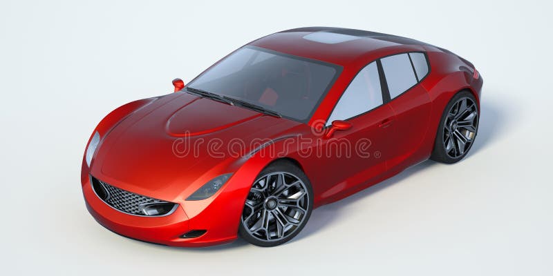 3D Rendering - Generic Concept Car Stock Illustration - Illustration of ...