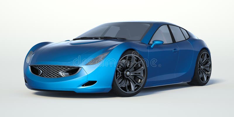 3D Rendering - Generic Concept Car Stock Illustration - Illustration of ...