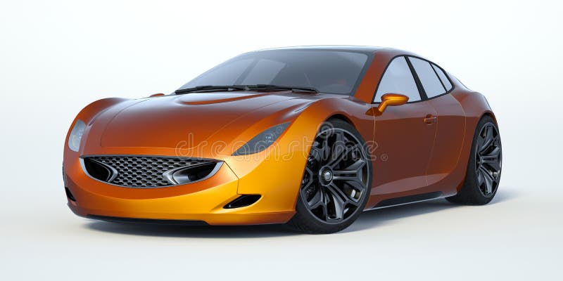 3D Rendering - Generic Concept Car Stock Illustration - Illustration of ...