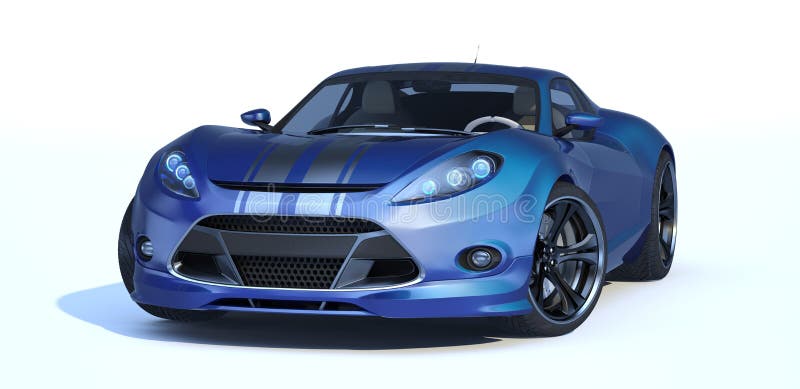 3D Rendering - Generic Concept Car Stock Illustration - Illustration of ...