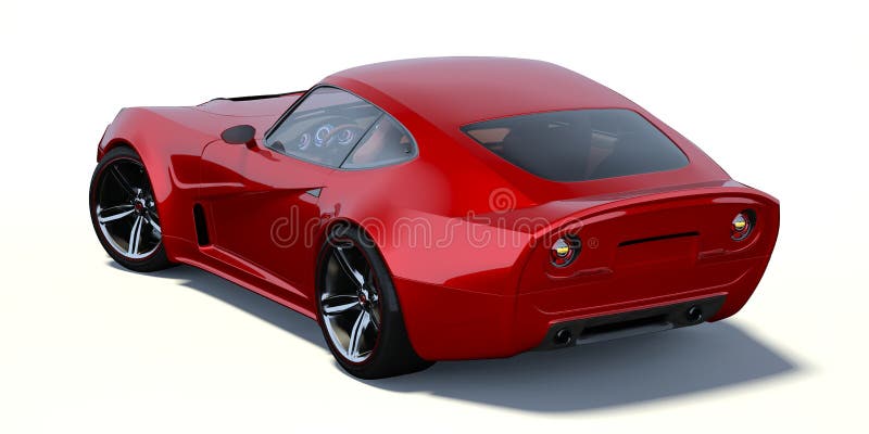 3D Rendering - Generic Concept Car Stock Illustration - Illustration of ...
